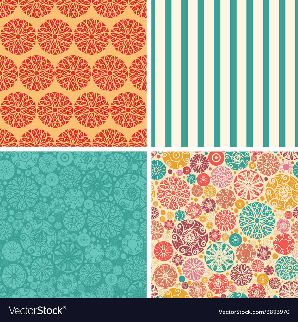Abstract decorative circles set four Royalty Free Vector