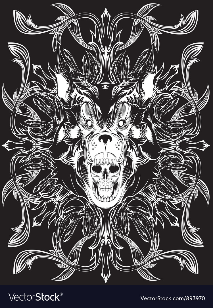 Bear skull pattern Royalty Free Vector Image - VectorStock