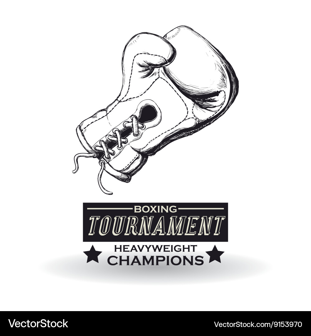 Boxing design tournament icon white background Vector Image