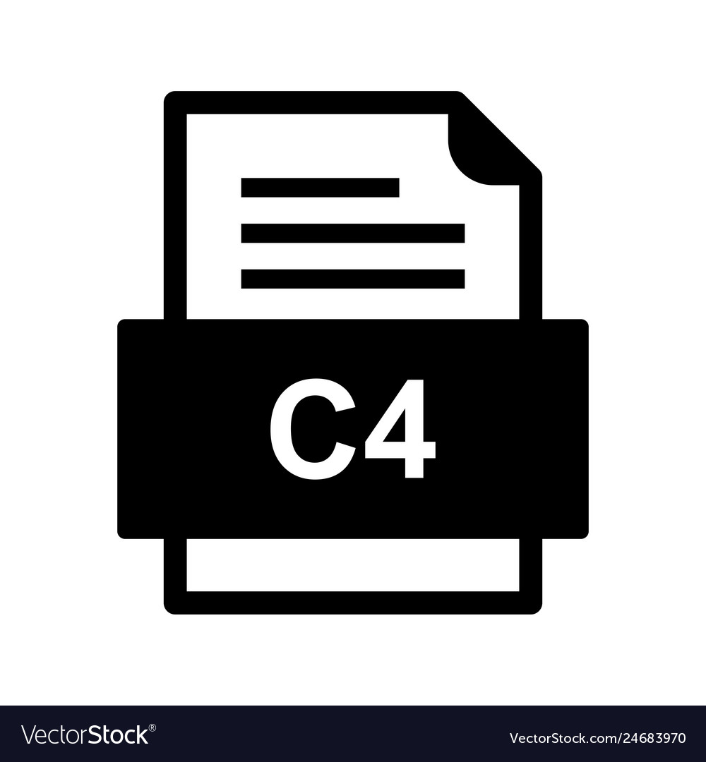 C4 file document icon Royalty Free Vector Image