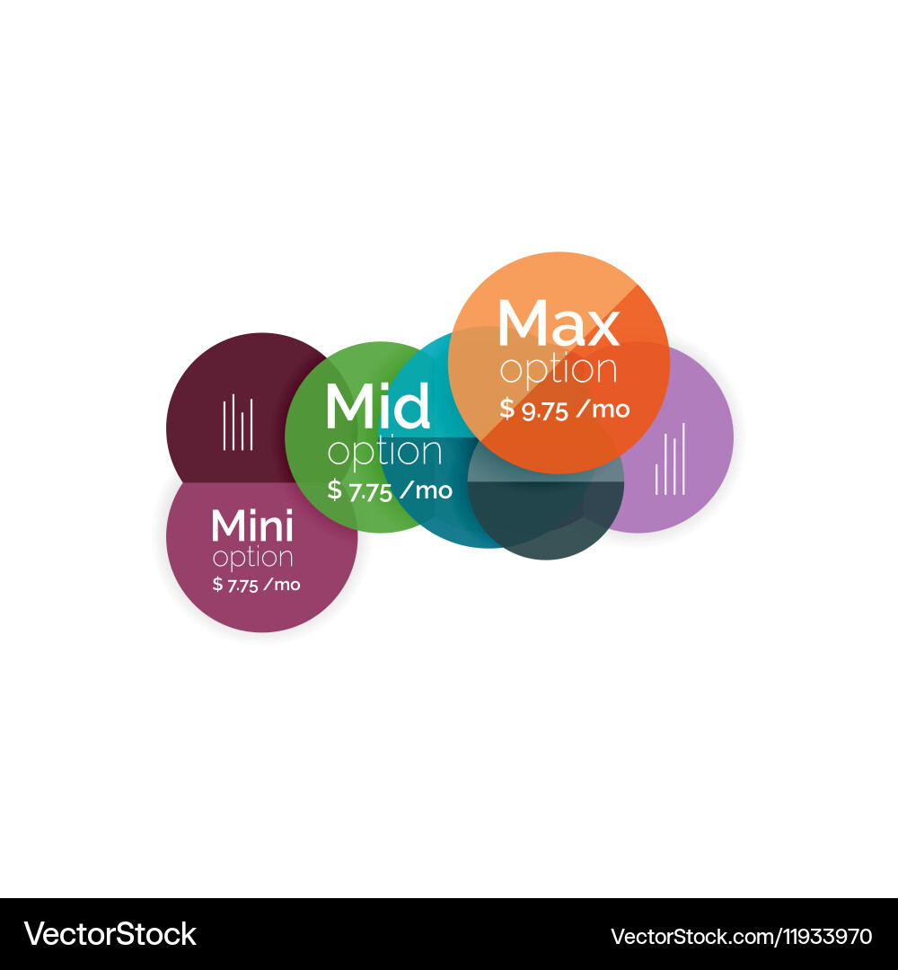 Circle business option diagrams Royalty Free Vector Image