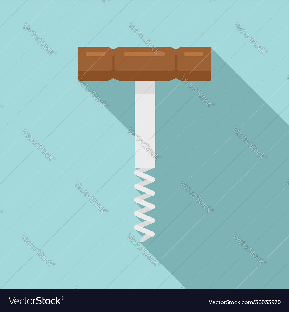 Corkscrew icon flat style Royalty Free Vector Image