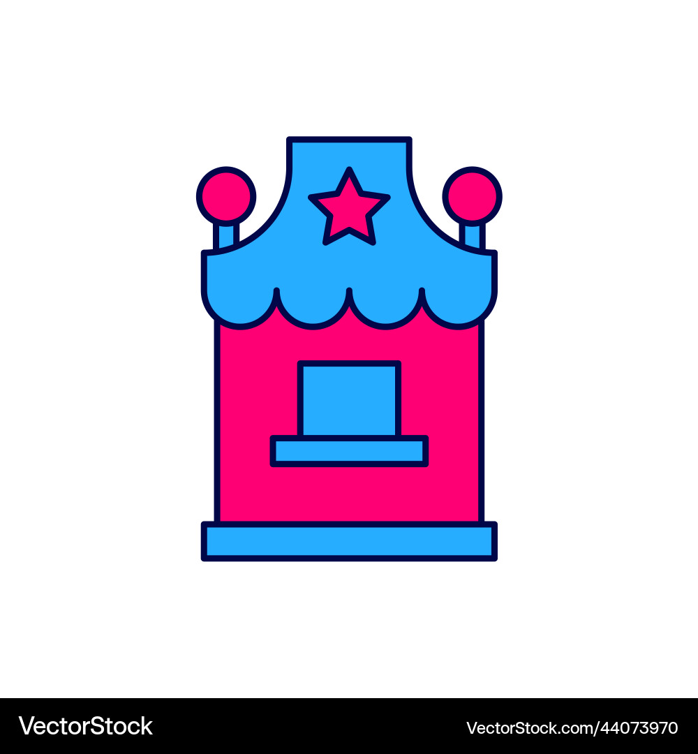 Filled outline ticket box office icon isolated Vector Image