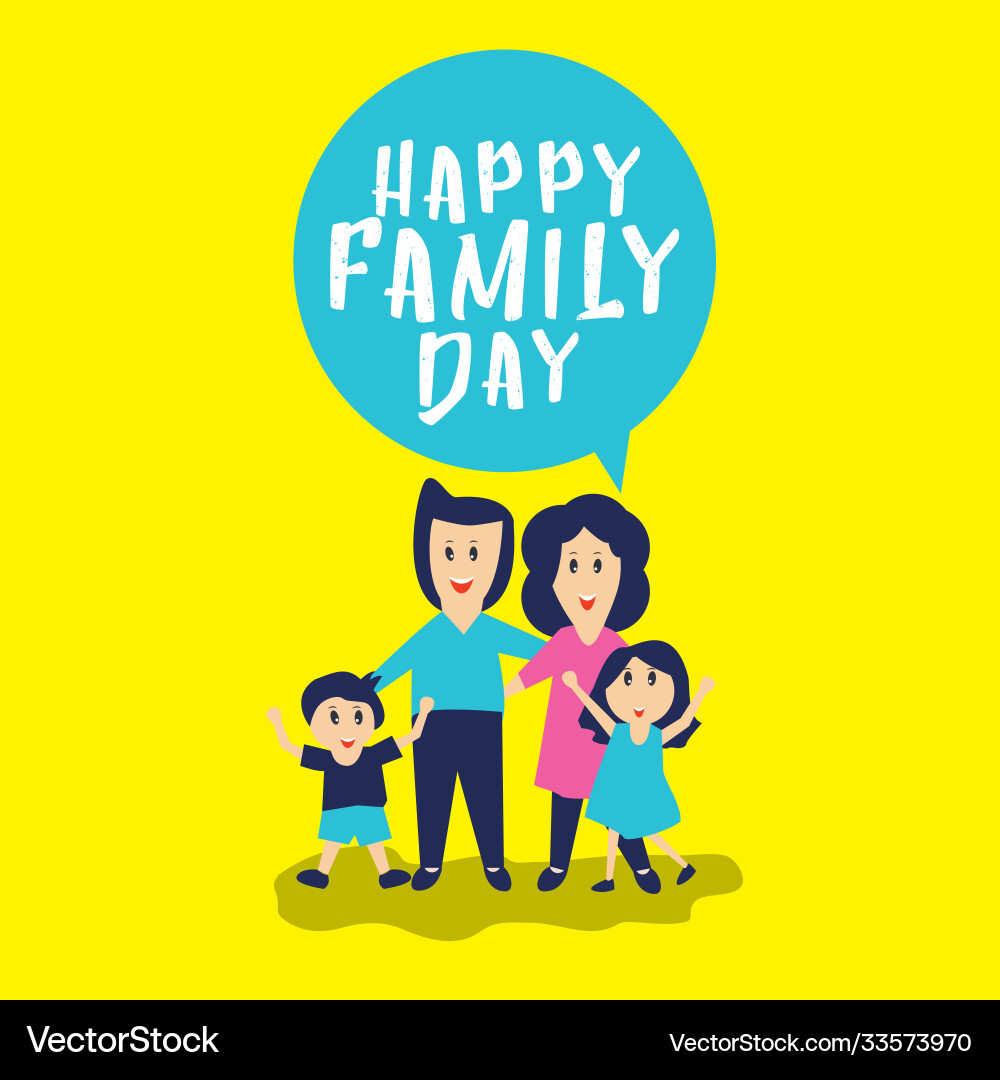Happy family day template design Royalty Free Vector Image