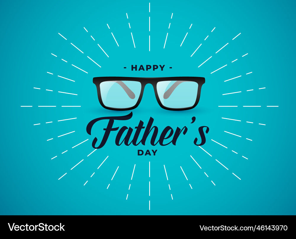 Happy fathers day banner design with spectacles Vector Image