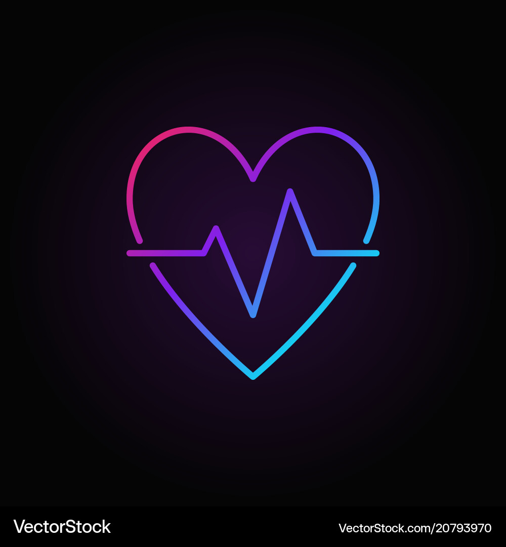 Heart beat colored icon - heartbeat pulse Vector Image