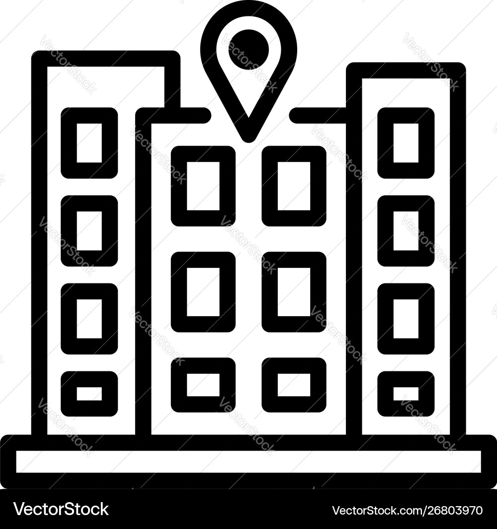 Hotel property icon outline style Royalty Free Vector Image