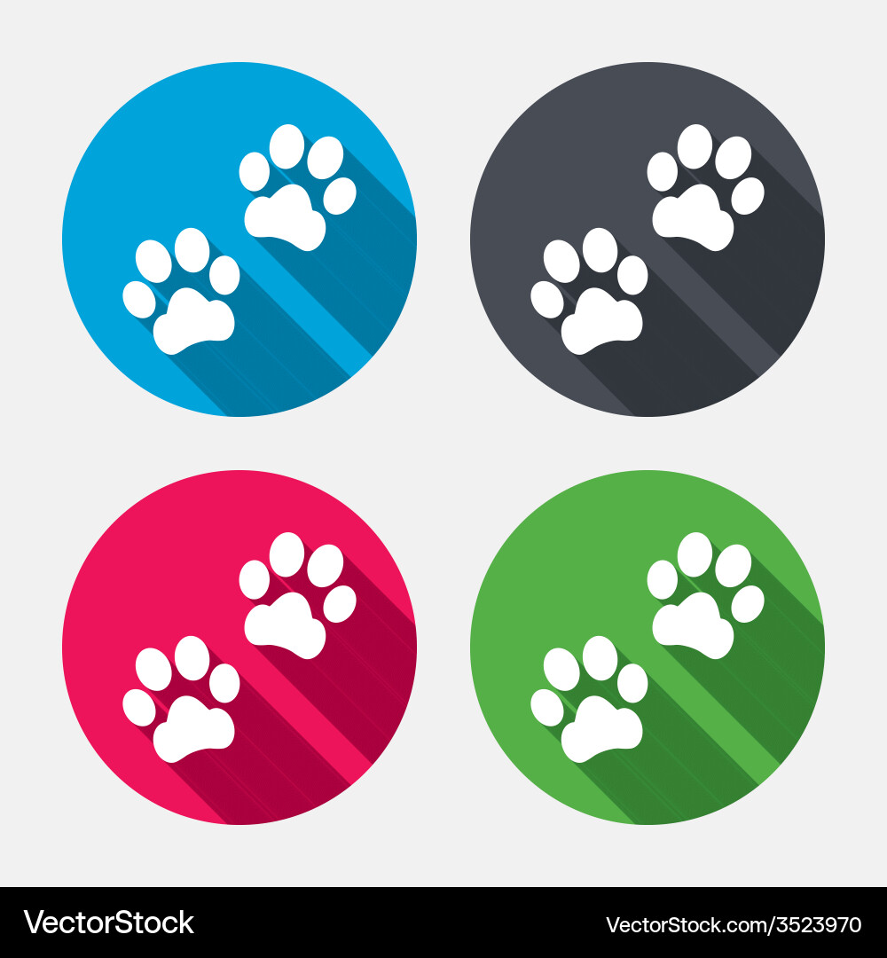 Paw sign icon dog pets steps symbol Royalty Free Vector