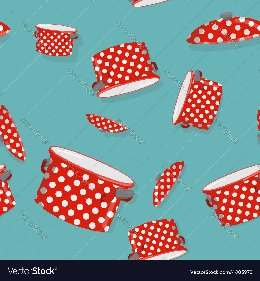 Seamless pattern pot background for kitchen Vector Image