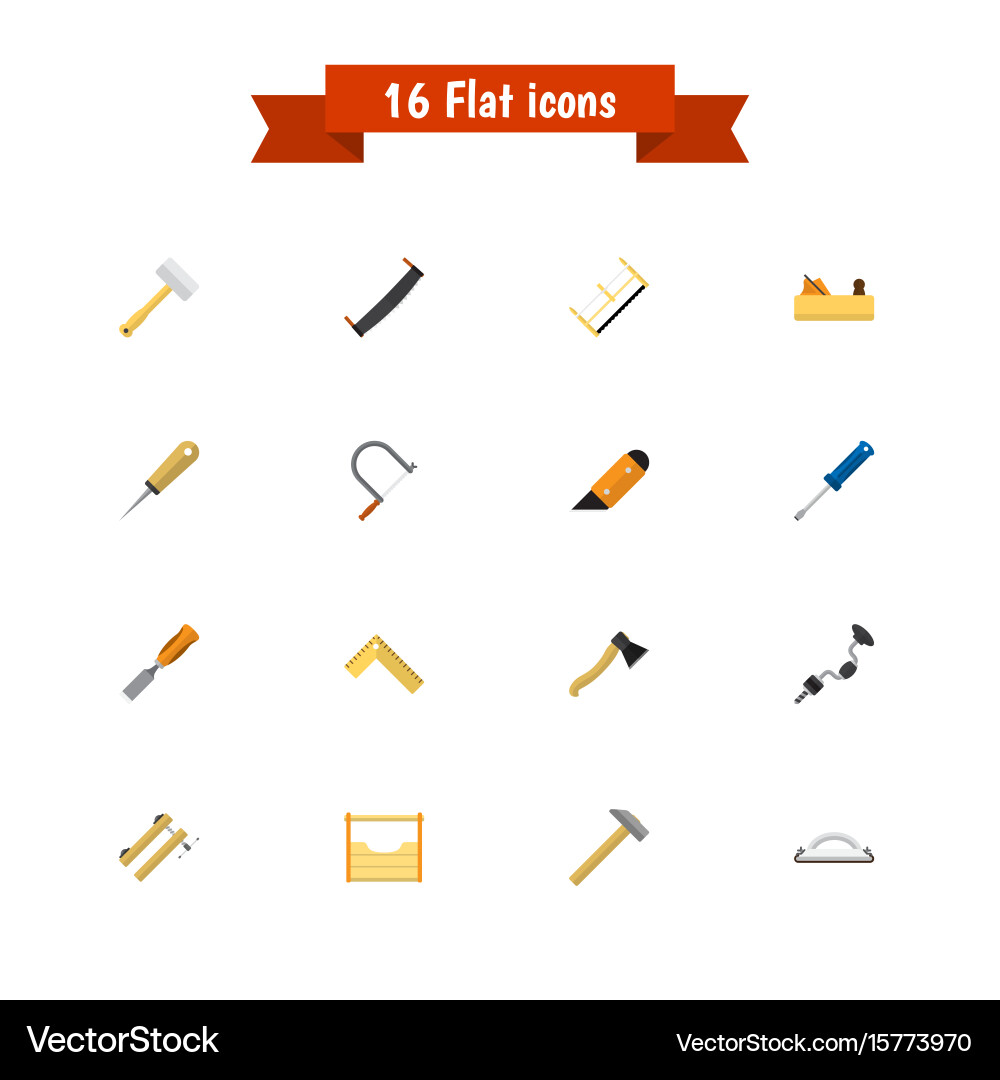 Set of 16 editable tools icons includes symbols Vector Image
