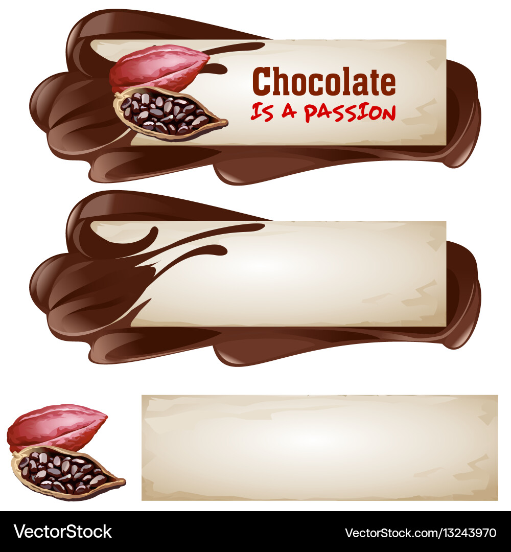 Set of chocolate banners Royalty Free Vector Image