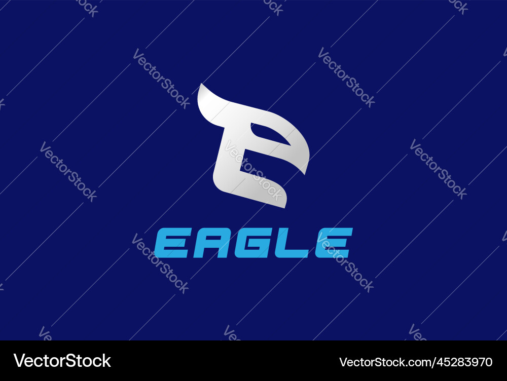 Simple minimalist initial letter e for eagle Vector Image