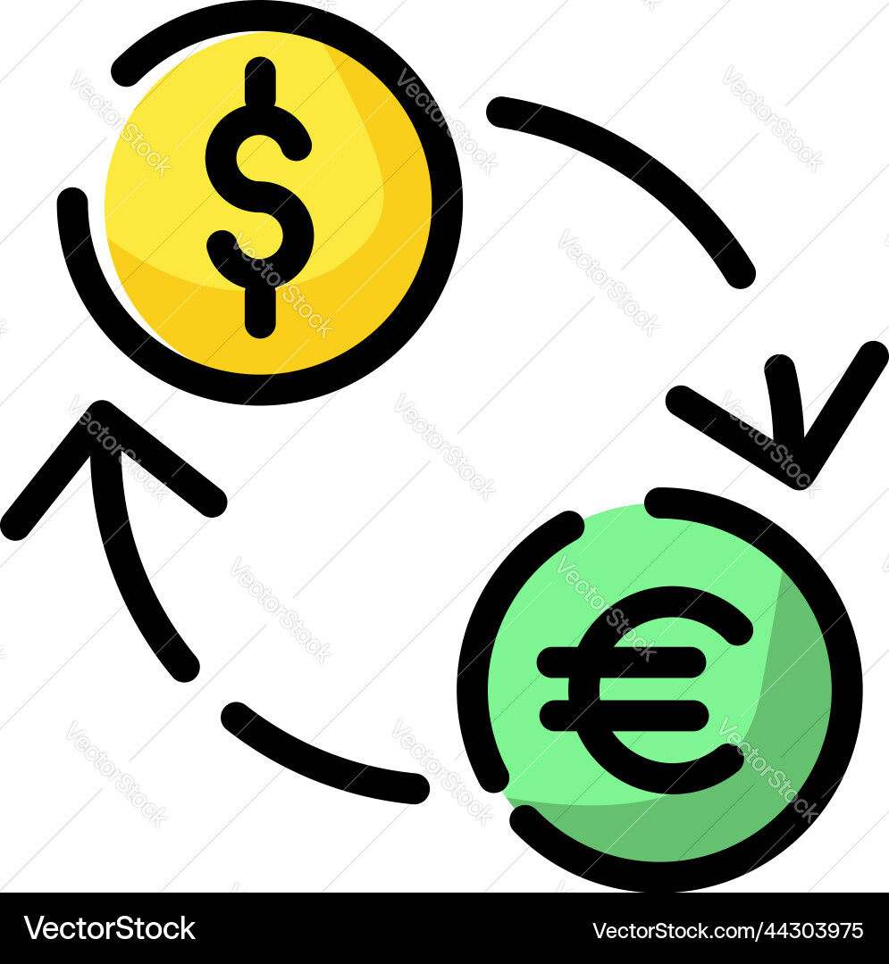 Bank money exchange on a white background Vector Image