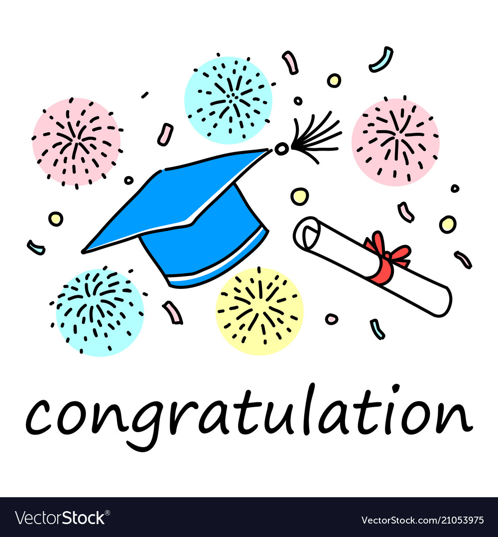Congratulation get a degree Royalty Free Vector Image