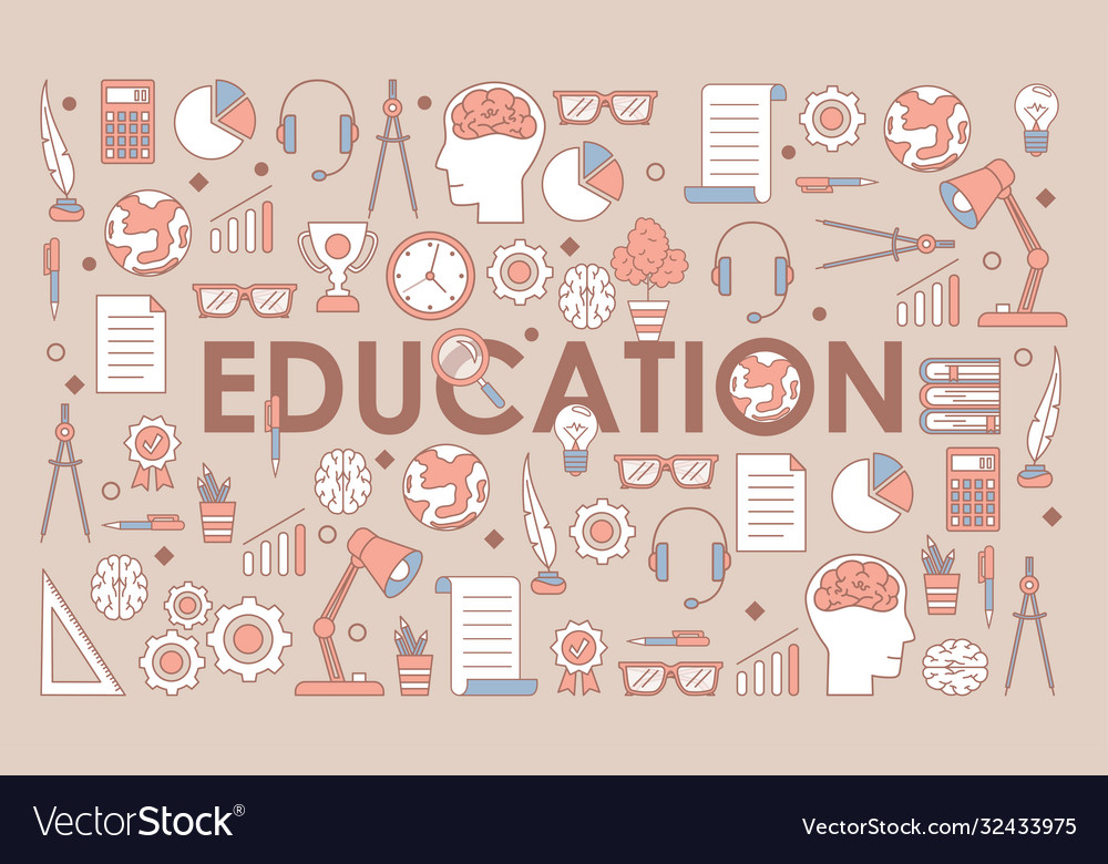 Education word banner template learning Royalty Free Vector