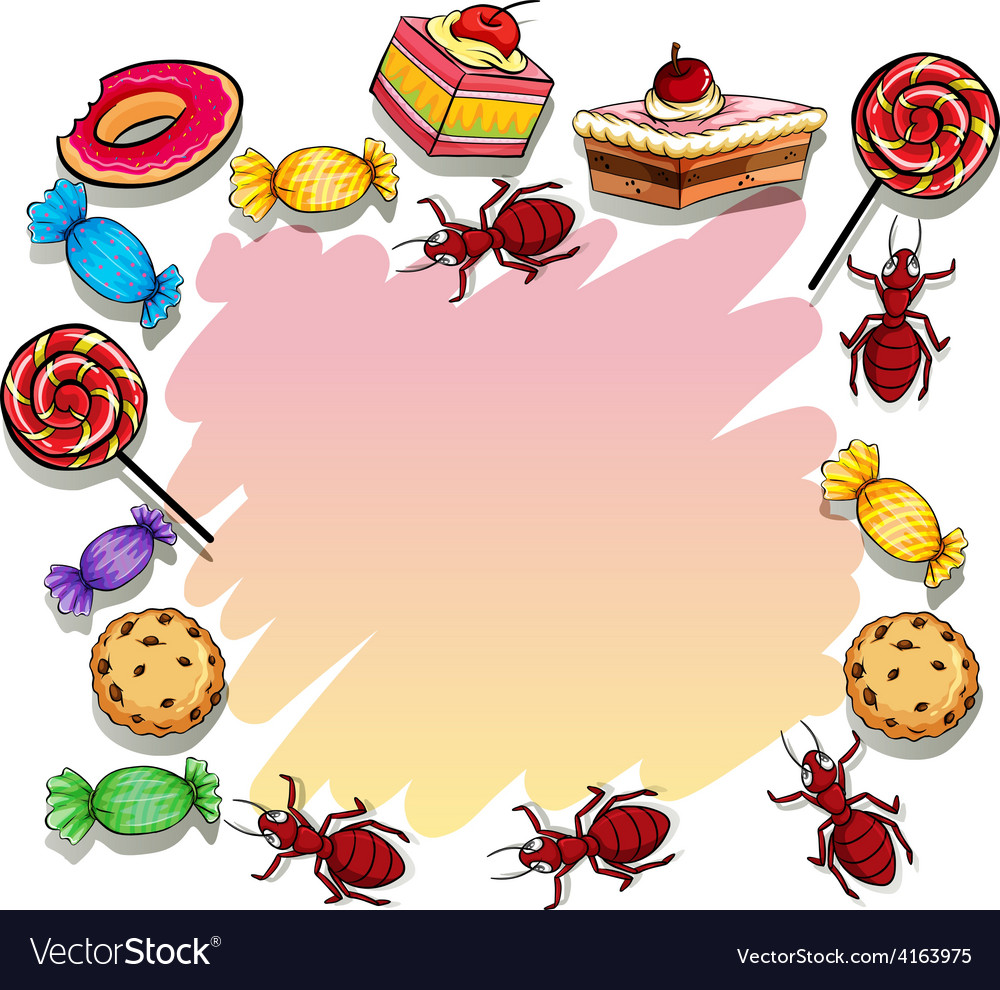 Empty template surrounded with sweets Royalty Free Vector