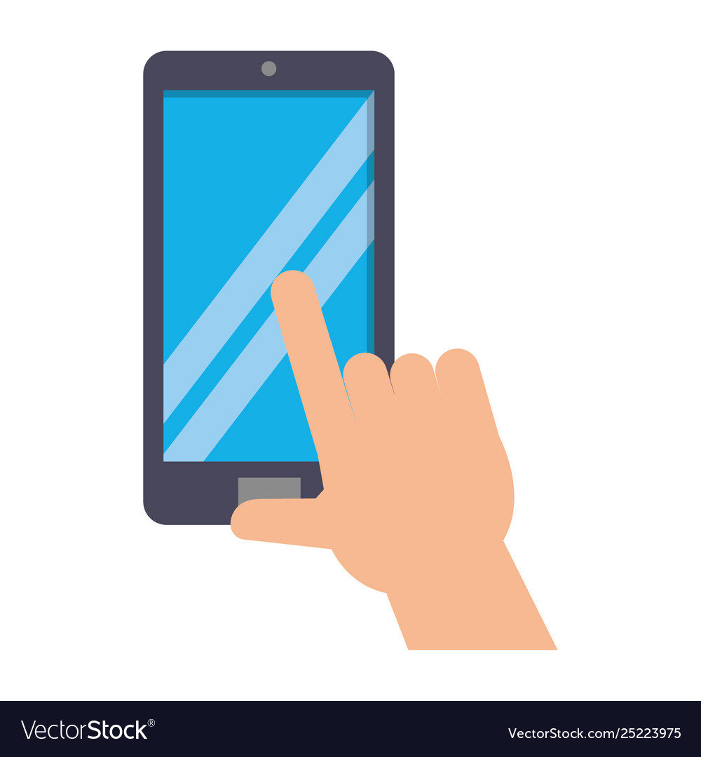 Hands using cellphone Royalty Free Vector Image