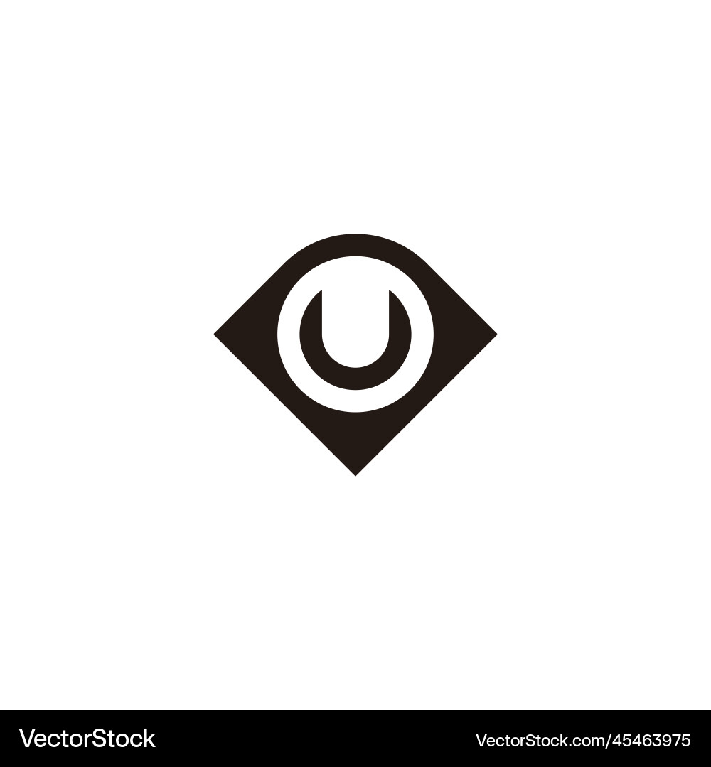 Letter u in diamond circle geometric symbol Vector Image