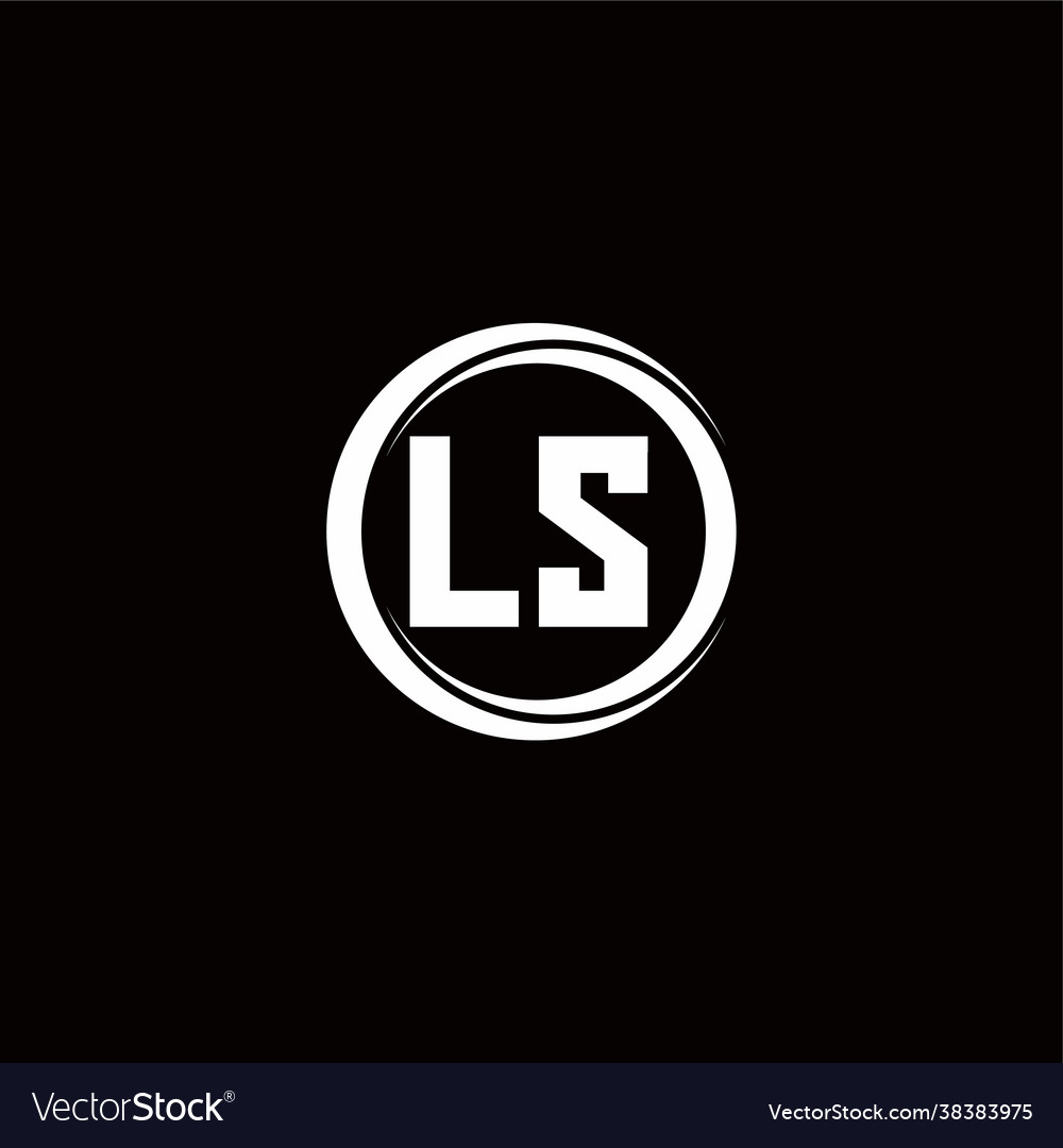Ls logo initial letter monogram with circle slice Vector Image