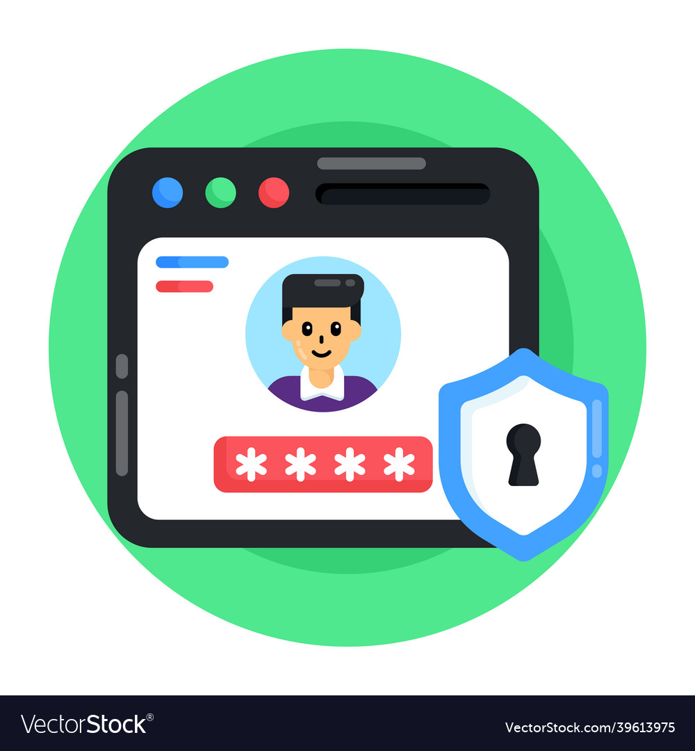 Secure web profile Royalty Free Vector Image - VectorStock