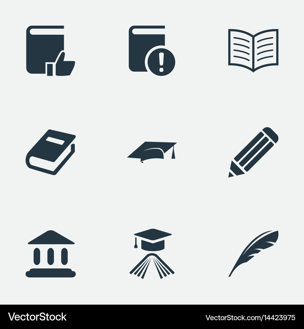 Set of simple education icons Royalty Free Vector Image