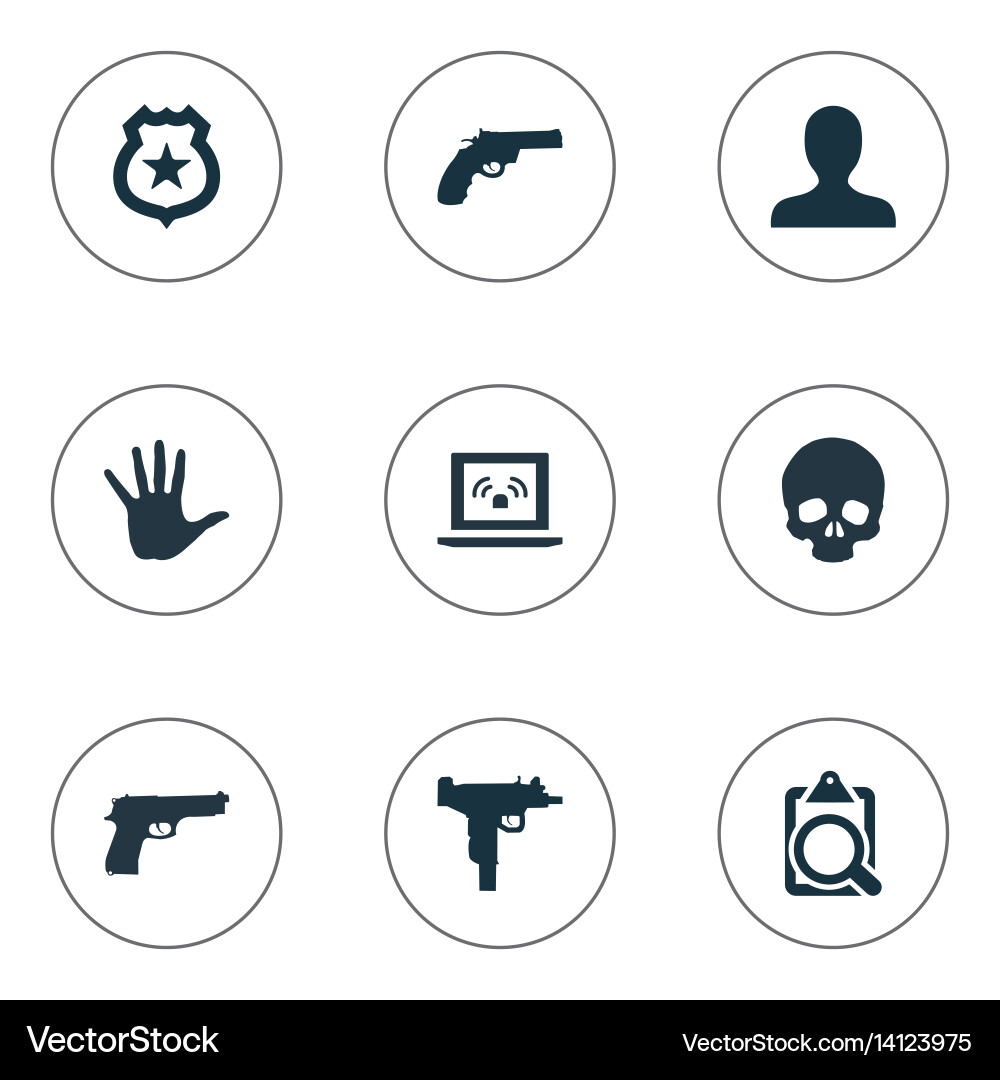 Set of simple offense icons Royalty Free Vector Image