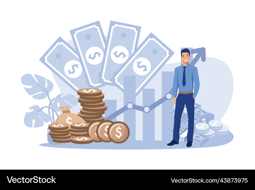 Successful entrepreneur or investor presenting Vector Image