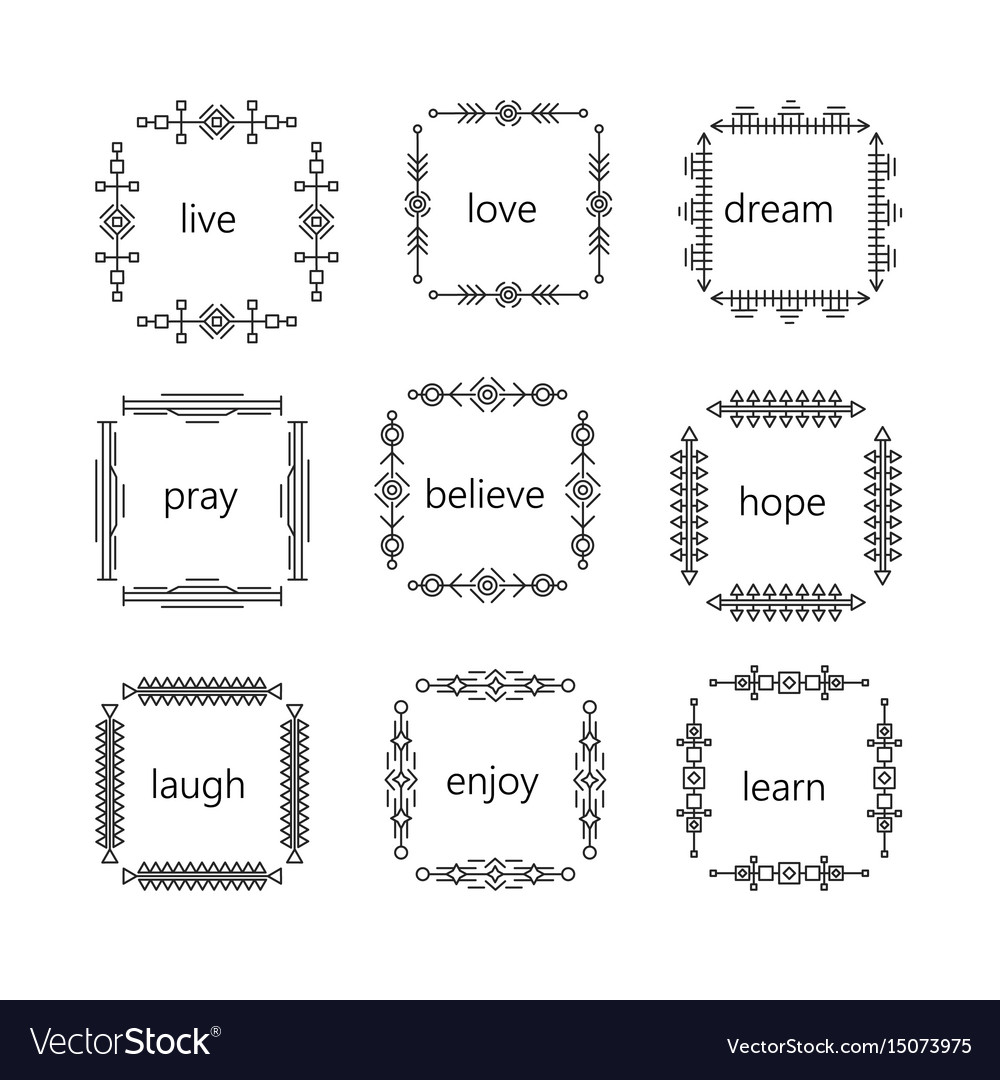 Thin line modern geometric frames Royalty Free Vector Image