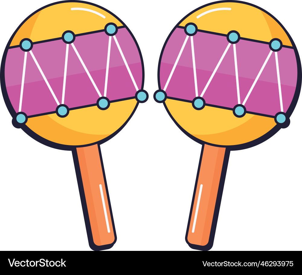 Tropical maracas instrument musical Royalty Free Vector