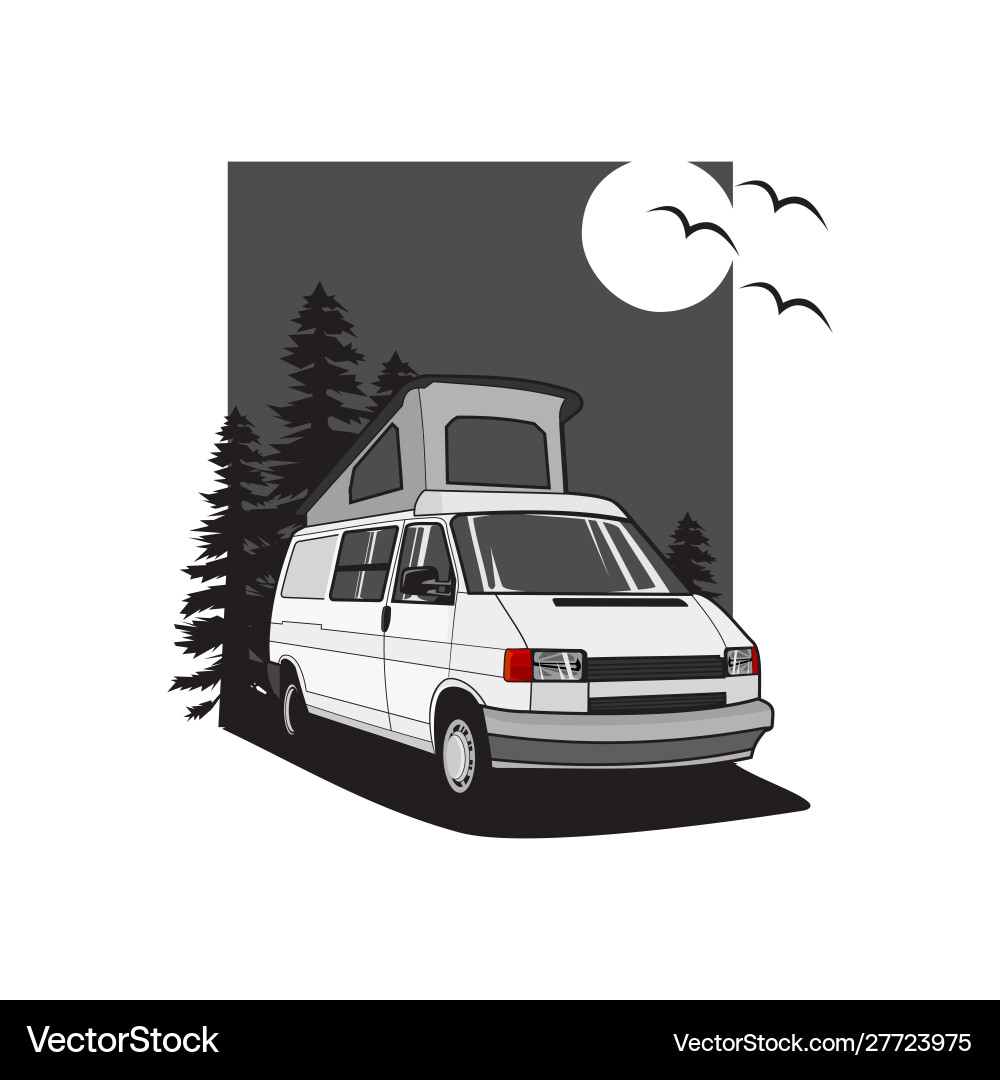 Van camper Royalty Free Vector Image - VectorStock