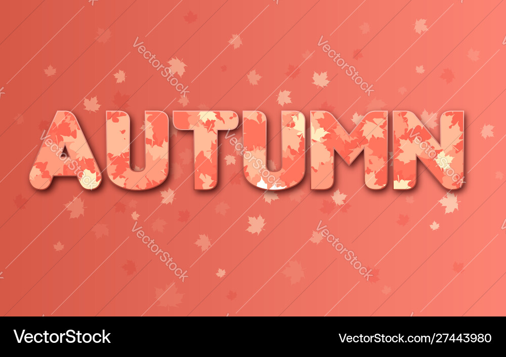 Autumn poster word maple leaves Royalty Free Vector Image