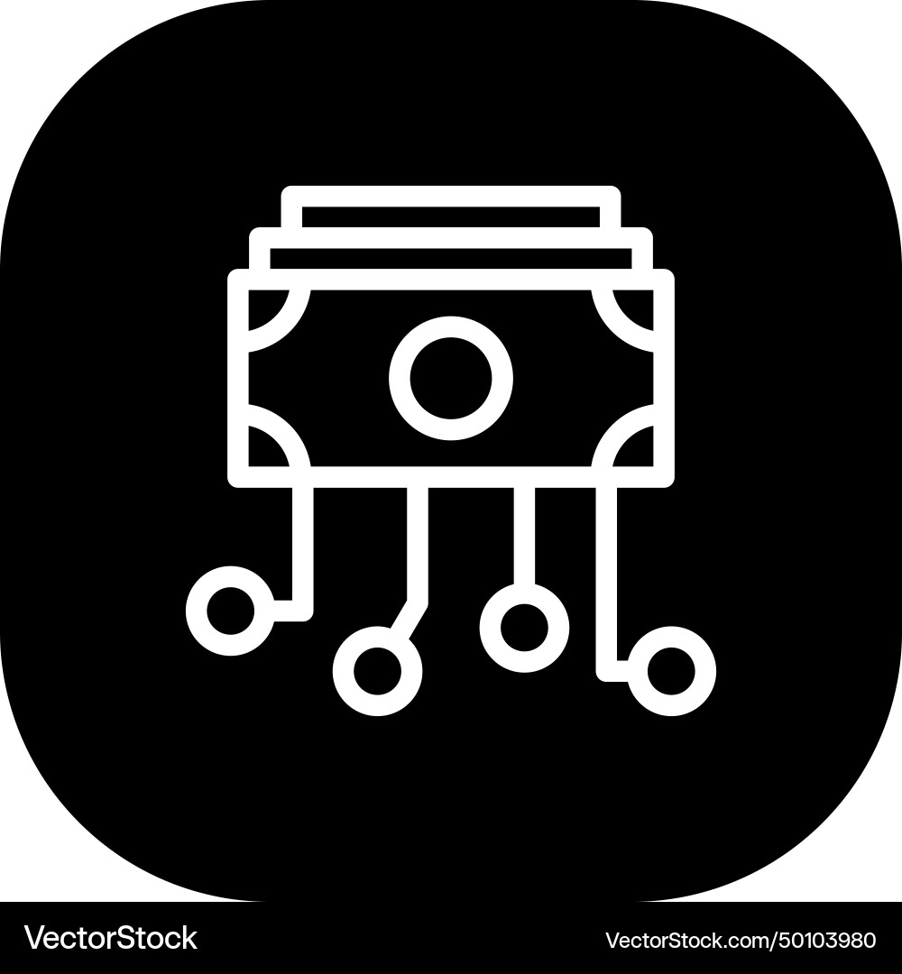 E-money digitalization business icon with black Vector Image