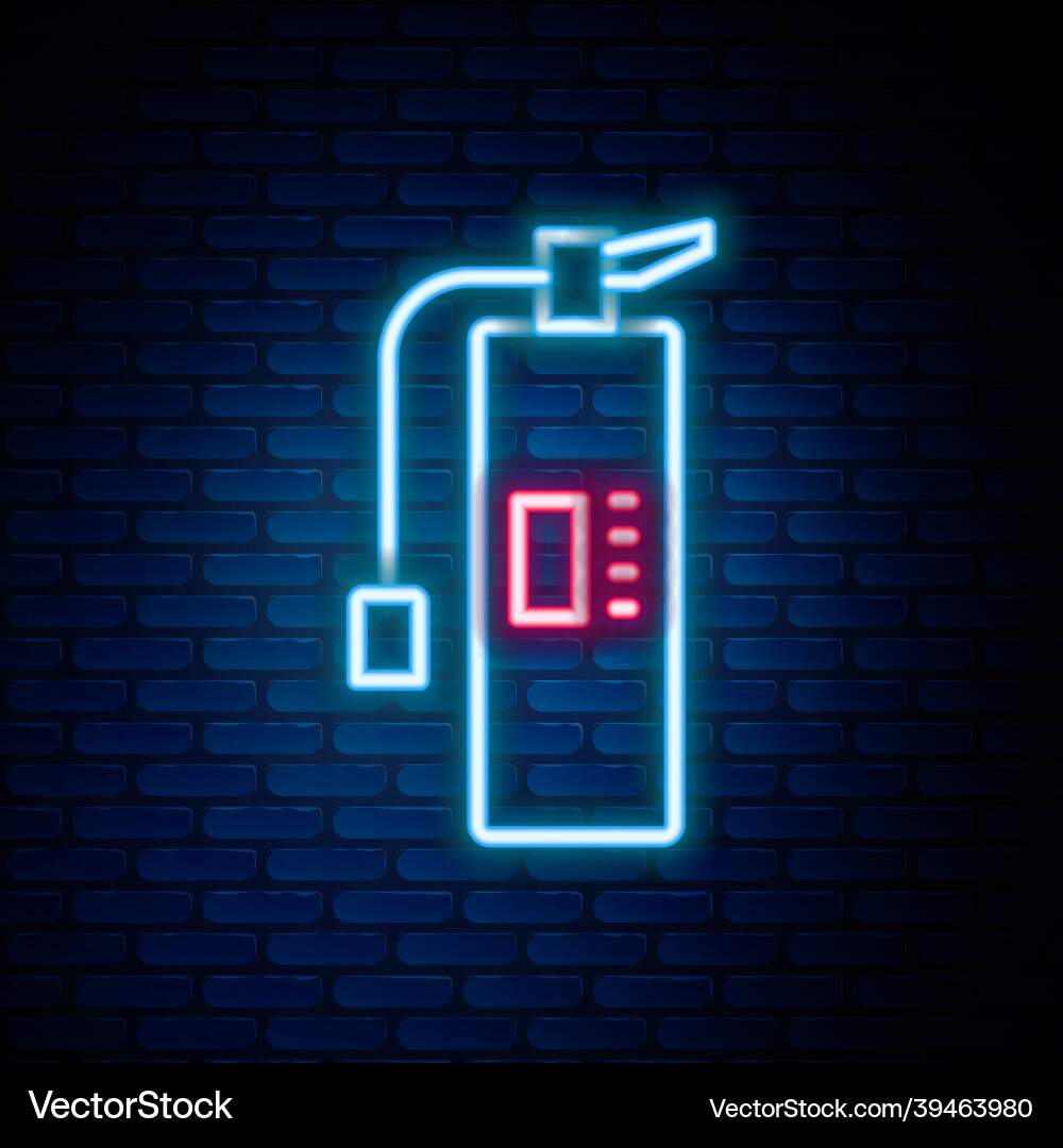Glowing neon line fire extinguisher icon isolated Vector Image