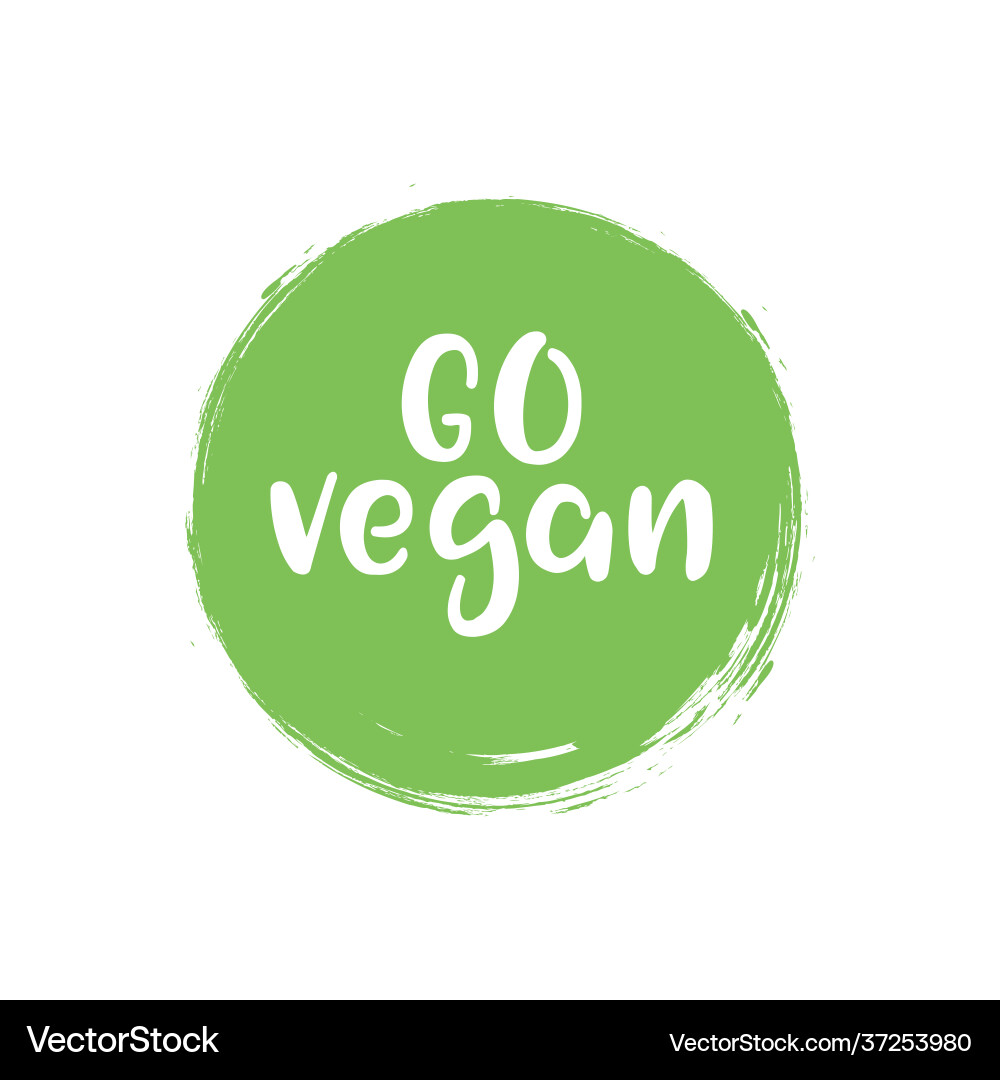 Go vegan friendly symbol eco logo Royalty Free Vector Image