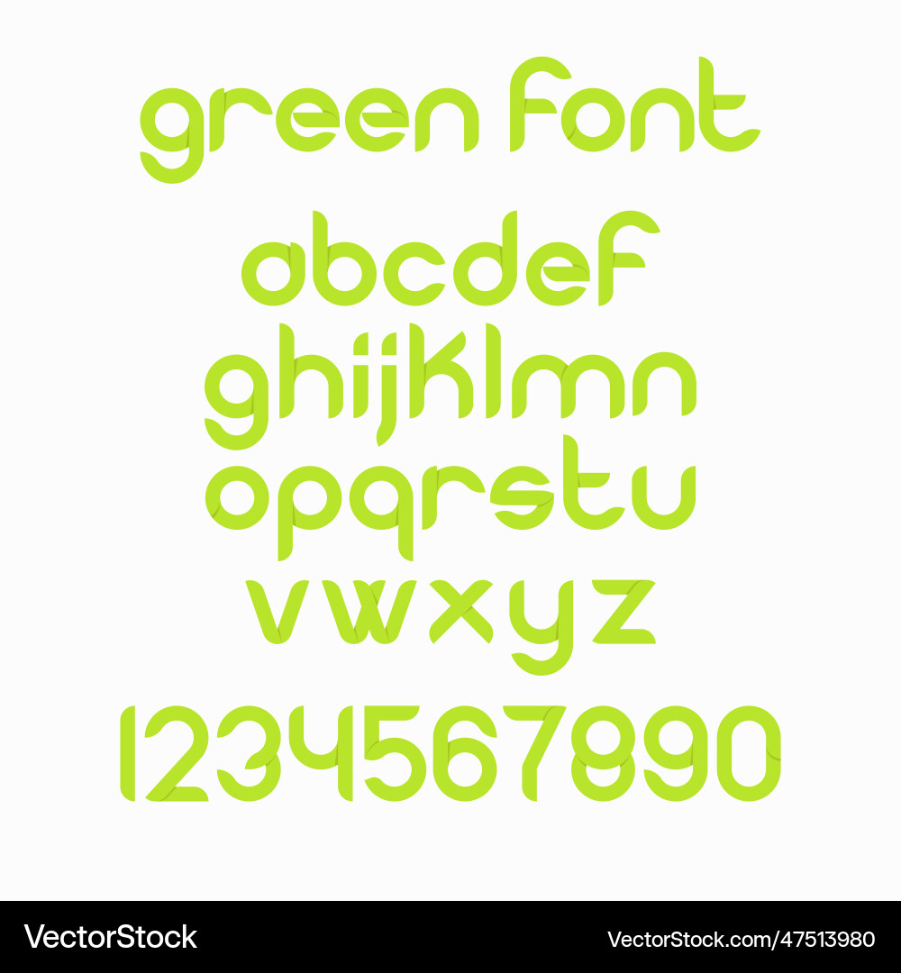 Green font for your project such as eco bio Vector Image