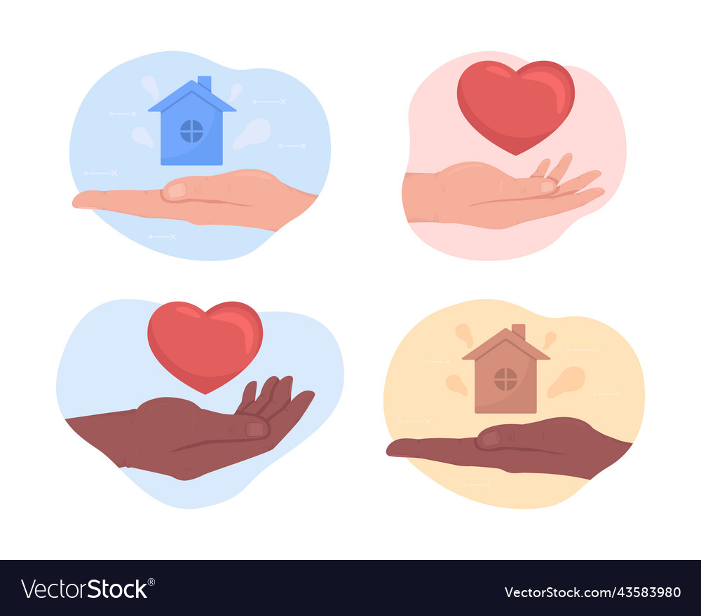 Help 2d isolated set Royalty Free Vector Image