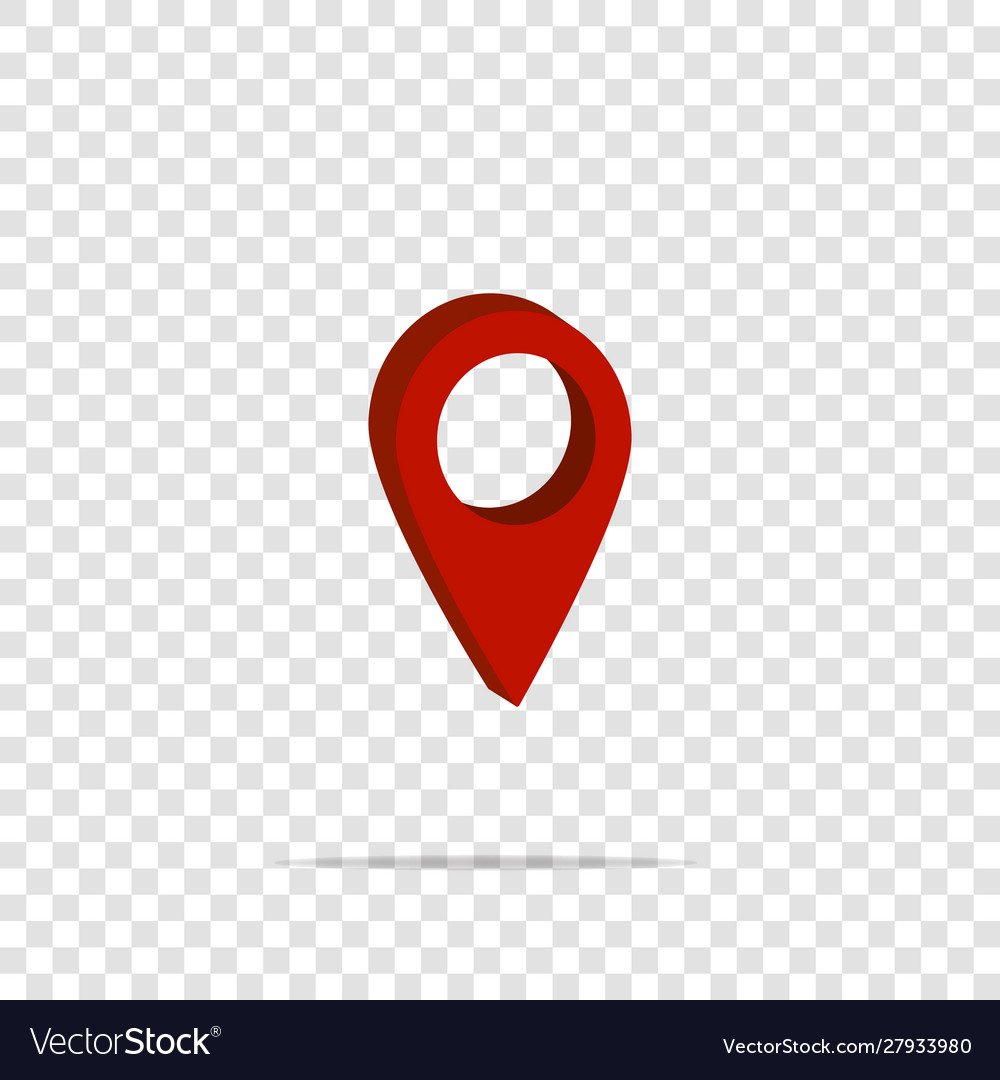 Icon 3d map pointer on transparent background Vector Image