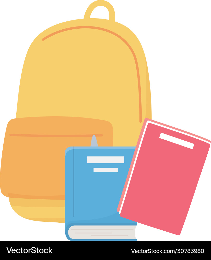 Isolated school bag and books design Royalty Free Vector