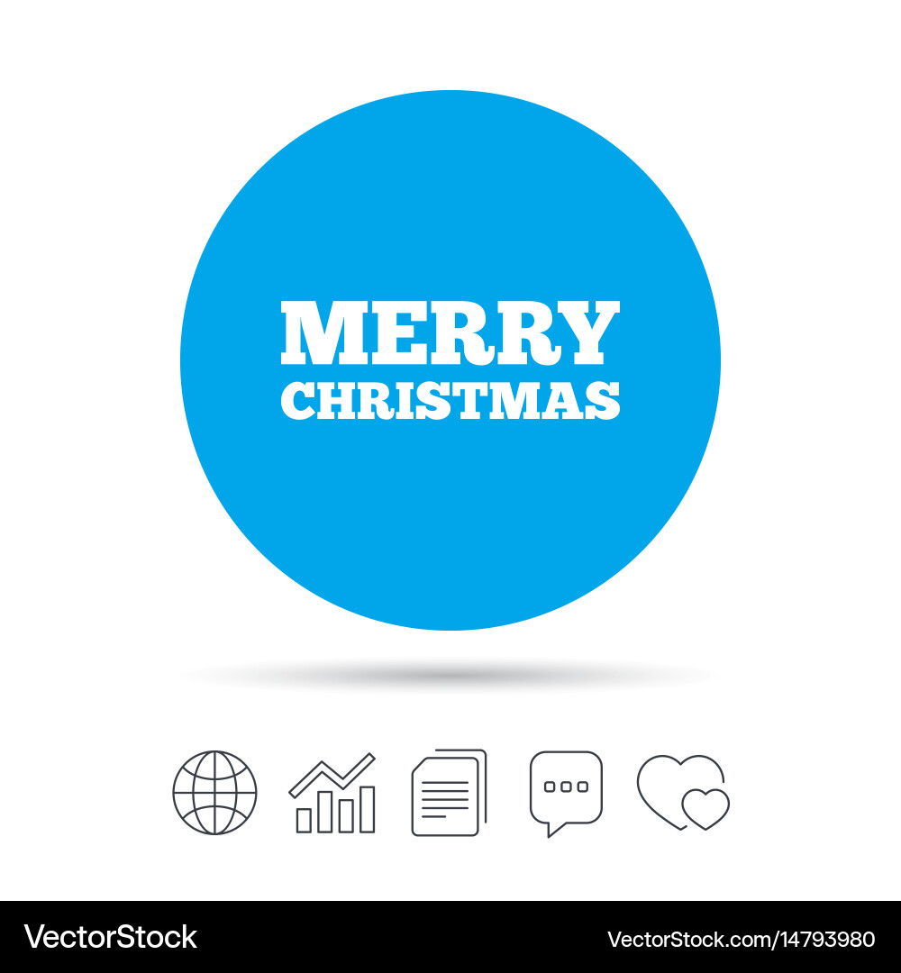 Merry christmas text sign icon present symbol Vector Image