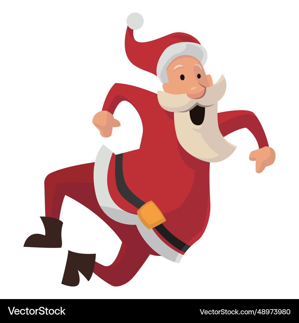 Santa clicking heels cartoon Royalty Free Vector Image