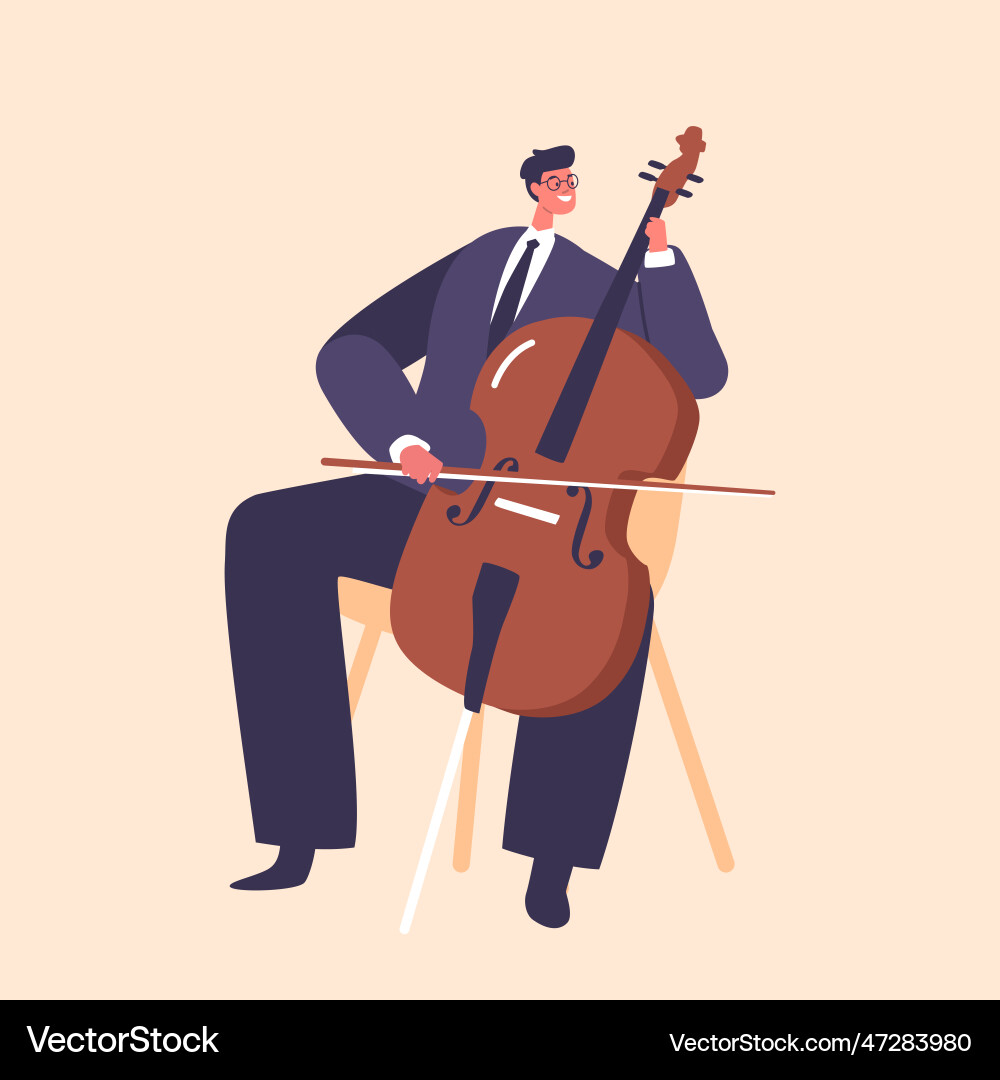 Talented classical musician male character Vector Image