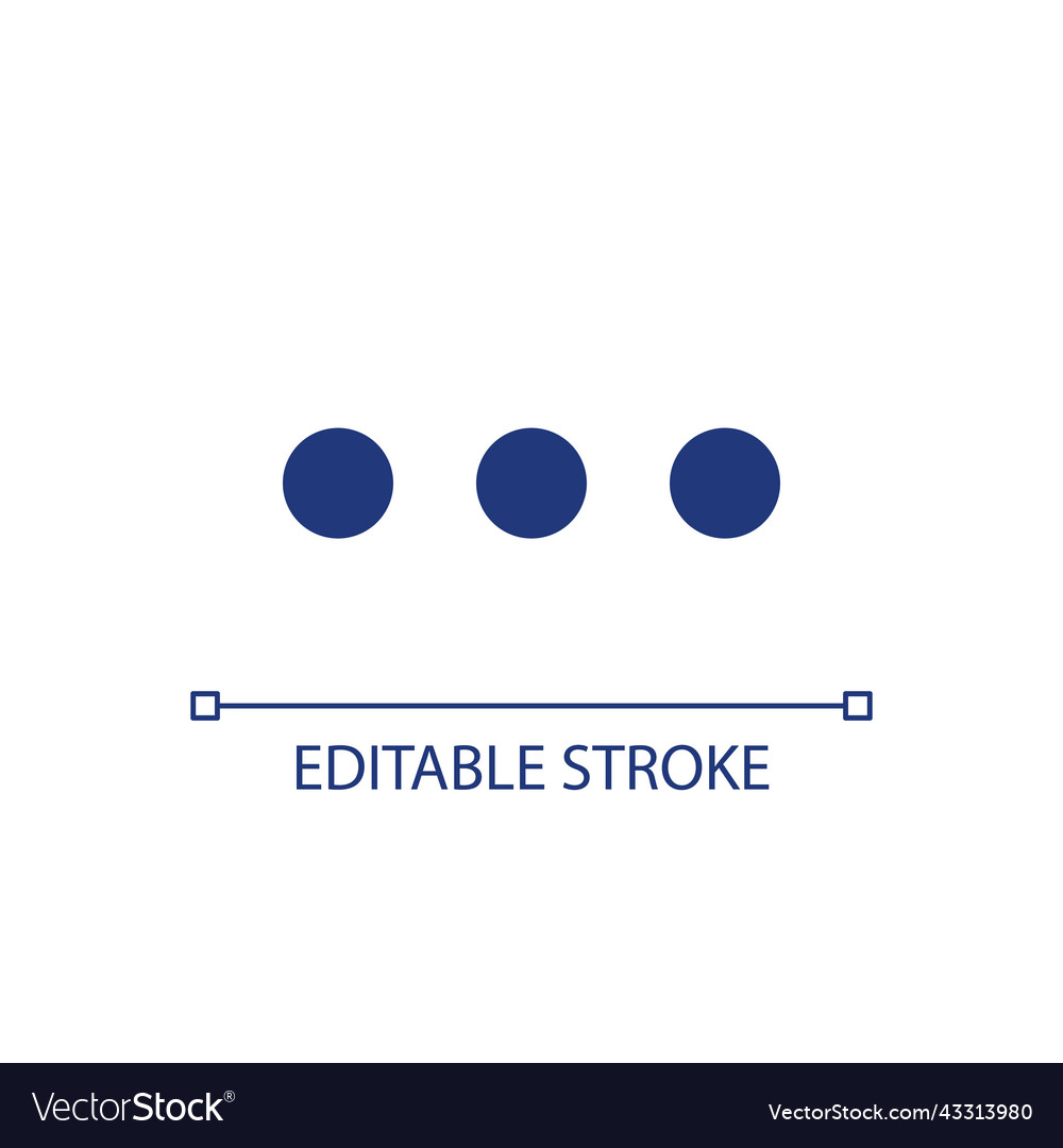 Three horizontal dots menu pixel perfect rgb Vector Image
