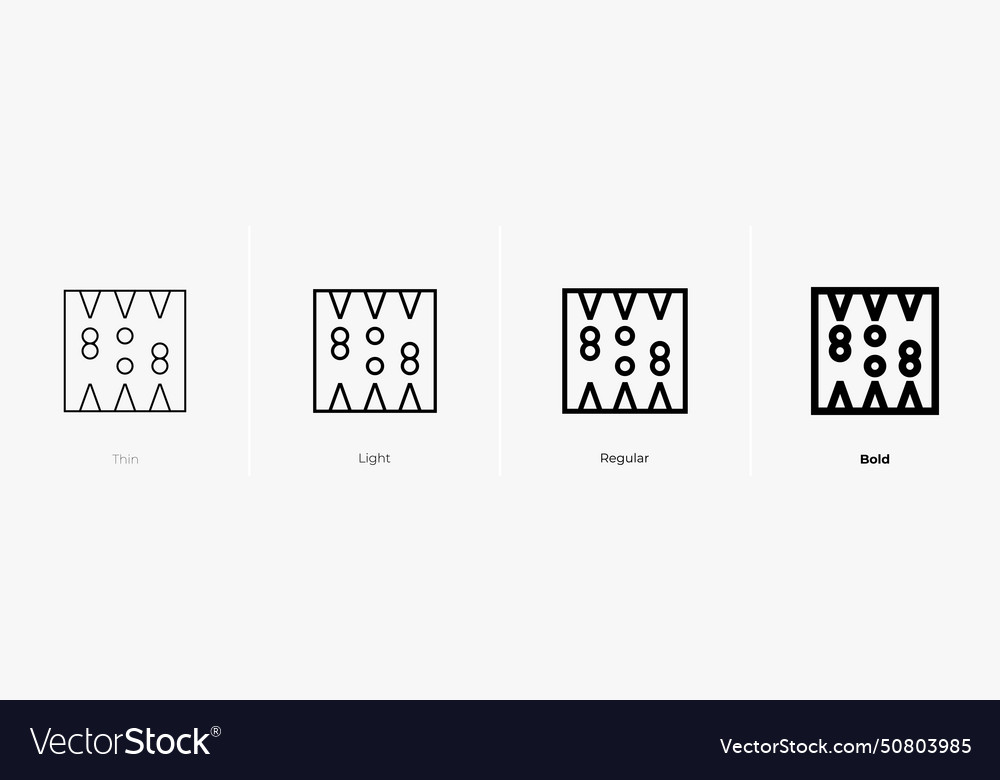 Backgammon icon thin light regular and bold style Vector Image