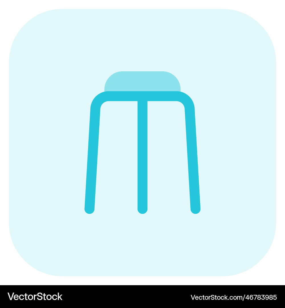 Bar stool or seat with triple long legs Royalty Free Vector