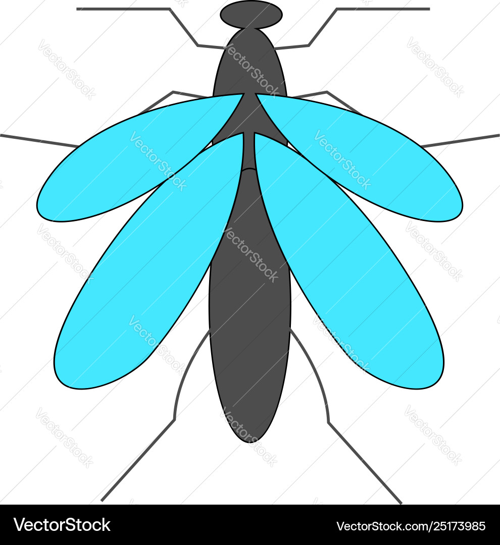 Cartoon grey mosquito or color Royalty Free Vector Image