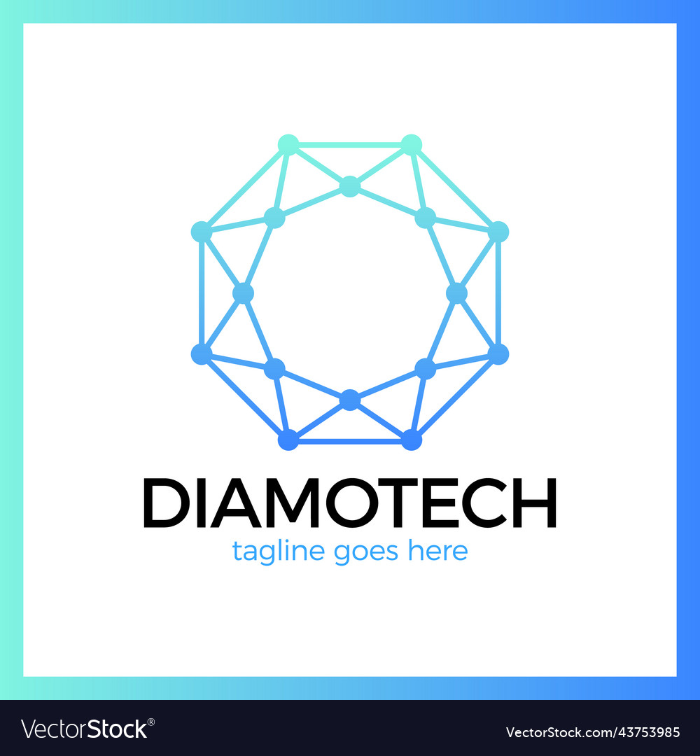 Diamond tech logo Royalty Free Vector Image - VectorStock