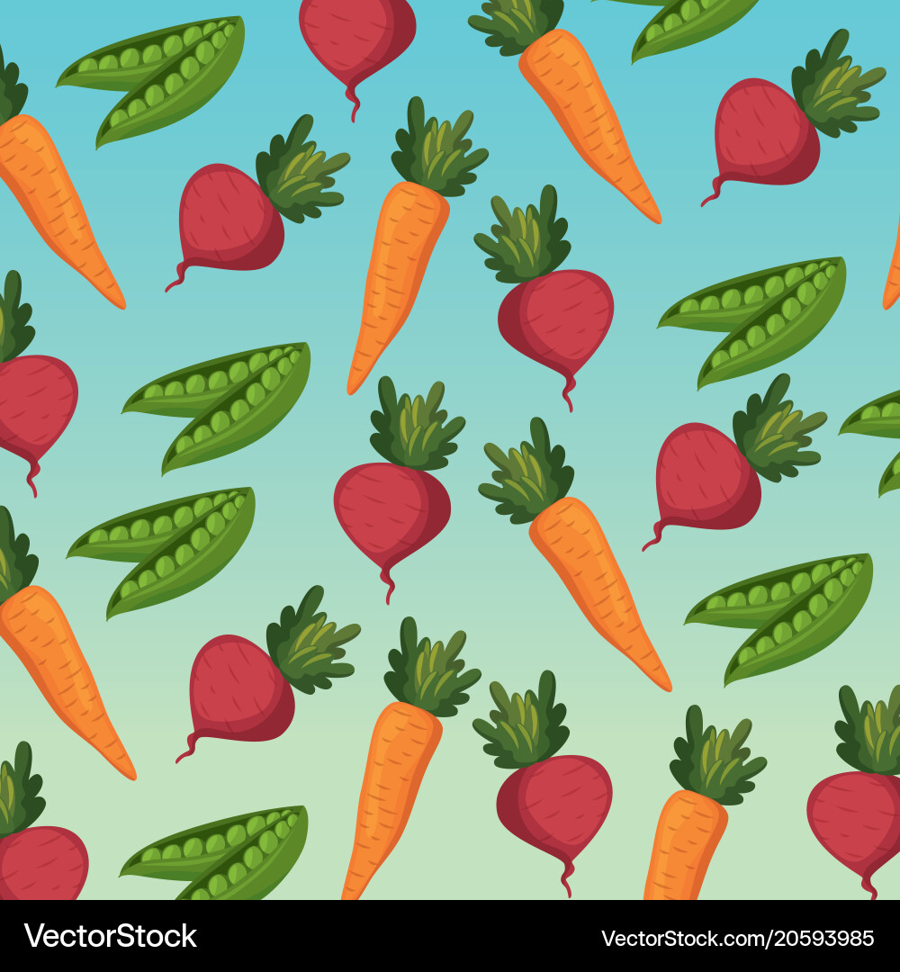 Fresh vegetables organic and healthy food pattern Vector Image