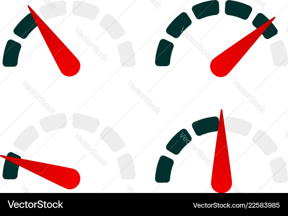 Gauge level-indicator symbol set from low to high Vector Image