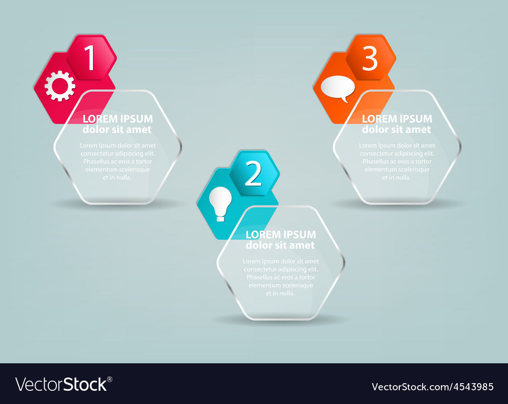 Glass infographic template with steps and icons Vector Image Glass infographic template with steps and icons Vector Image