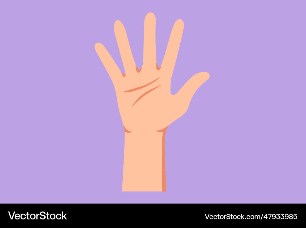 Graphic flat design drawing hand count number Vector Image